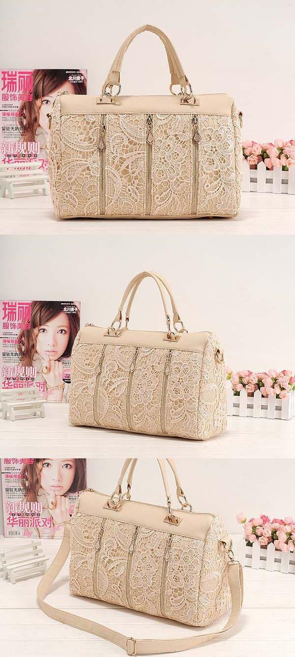 Lace Sexy Shoulder Bag (handbag) (black/white/beige) on Luulla