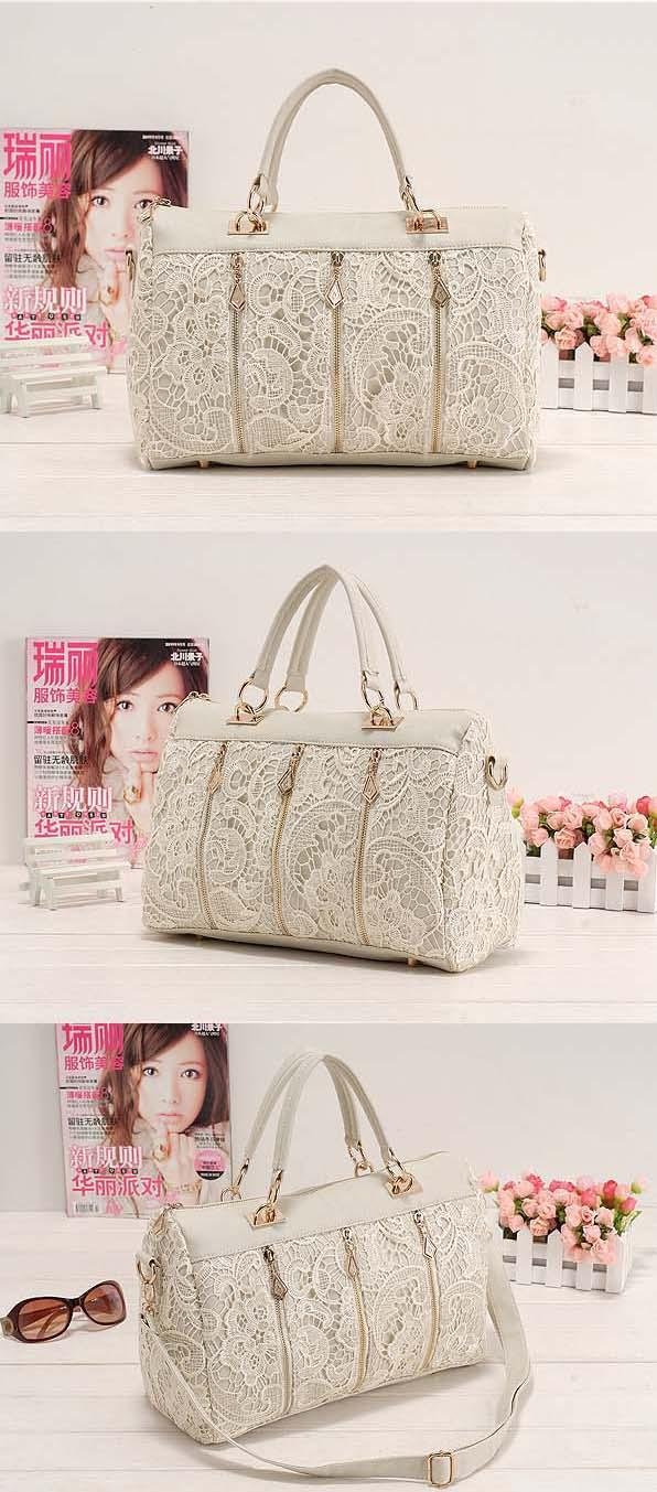 Lace Sexy Shoulder Bag (handbag) (black/white/beige) on Luulla